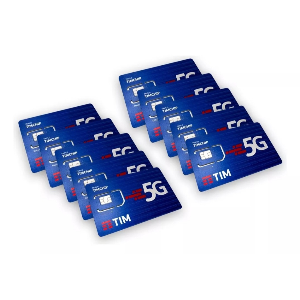 Kit 10 Unid Chip Tim Triplo Corte 4g Ddd Automático Atacado | Shopee Brasil