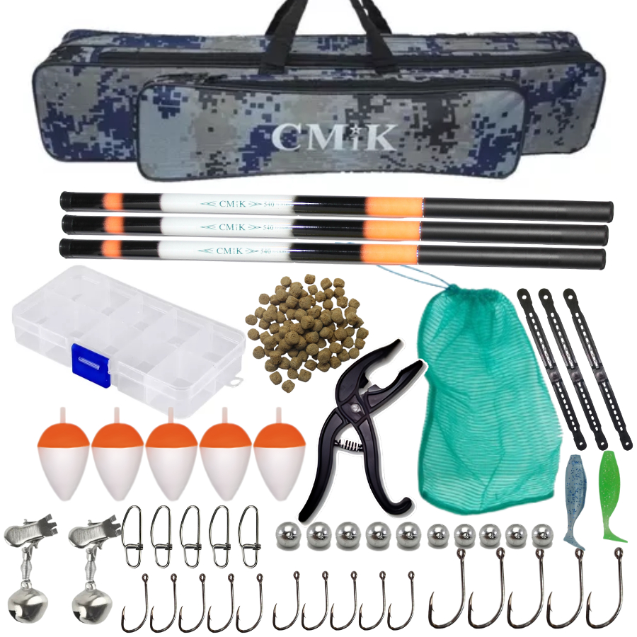 Kit Pesca Completo Vara de Pesca Bolsa P/ Vara Estojo Isca Anzol Chumb Alicate Pega Peixe Sino ...