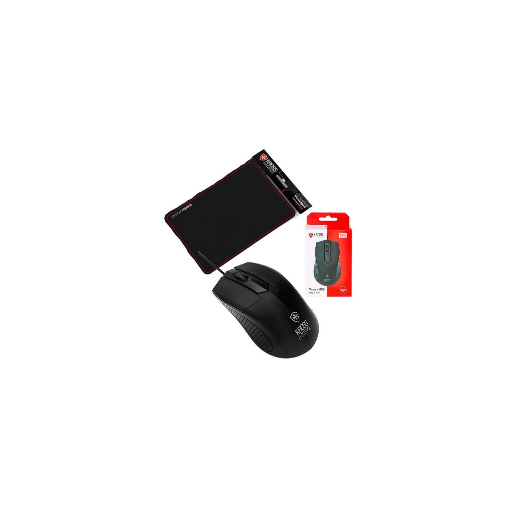 Kit Mouse Com Fio Kross Elegance, + Mouse Pad - Ke-m108 | Shopee Brasil