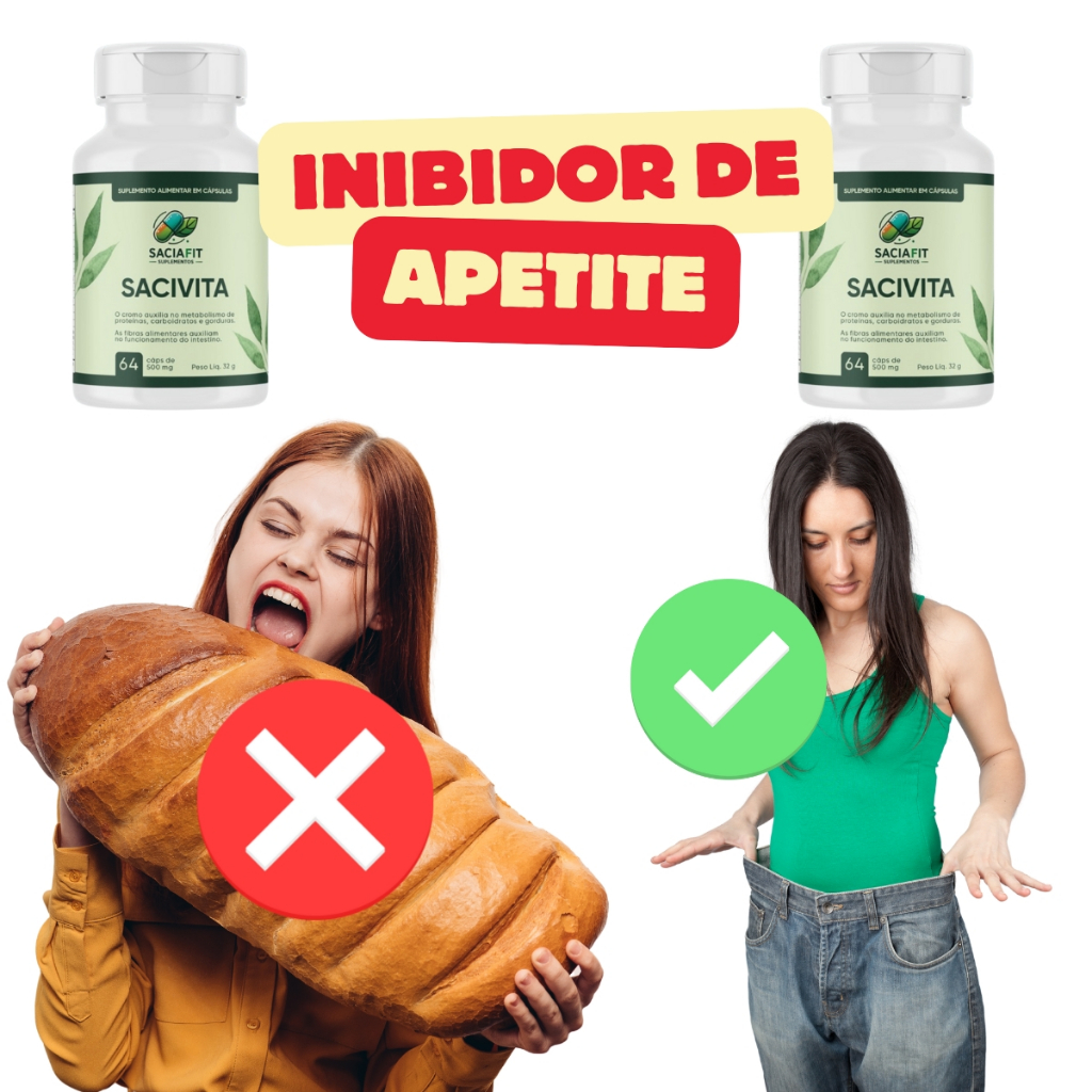 Controle do Apetite e Compulsão Alimentar Pote 64Caps 500mg 4 Caps ao ...