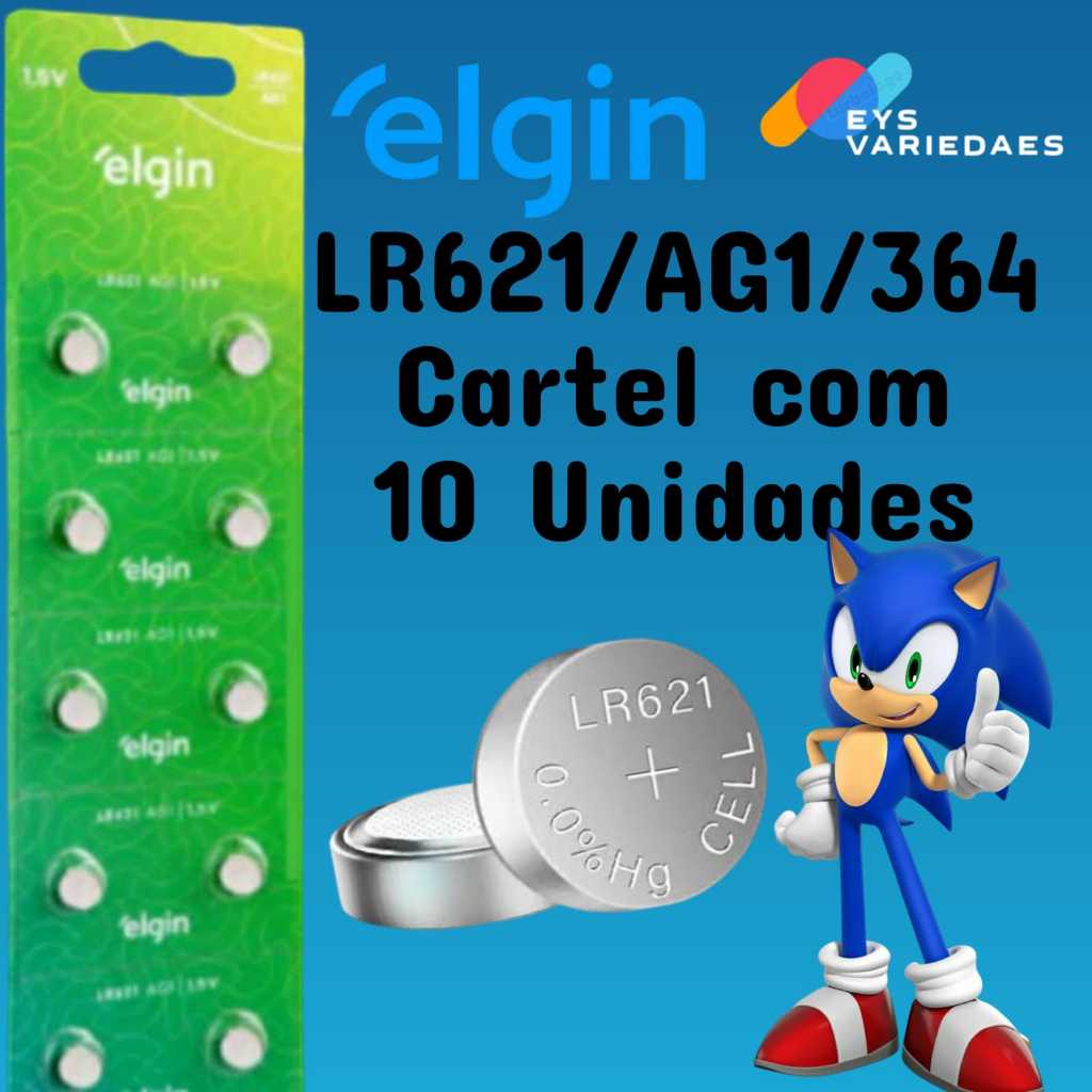 elgin LR621/AG1/364 Cartela com 10 unidades | Shopee Brasil
