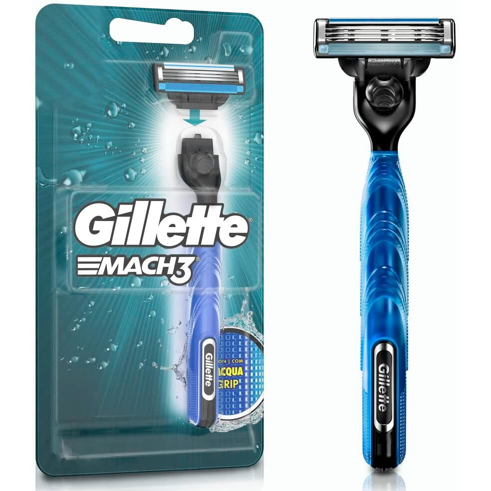 Aparelho de Barbear Prestobarba GILLETTE MACH 3 AQUA GRIP Móvel ...