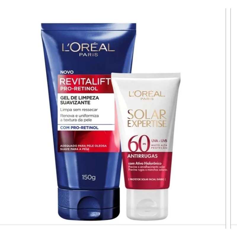 Kit L'Oréal Paris Sabonete facial Revitalift Pro-Retinol +Protetor ...