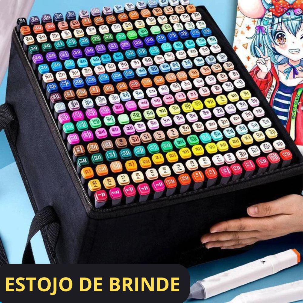 Canetinhas Coloridas Escolar Ponta Dupla Estojo Com 80 Cores Maravilhosas | Shopee Brasil