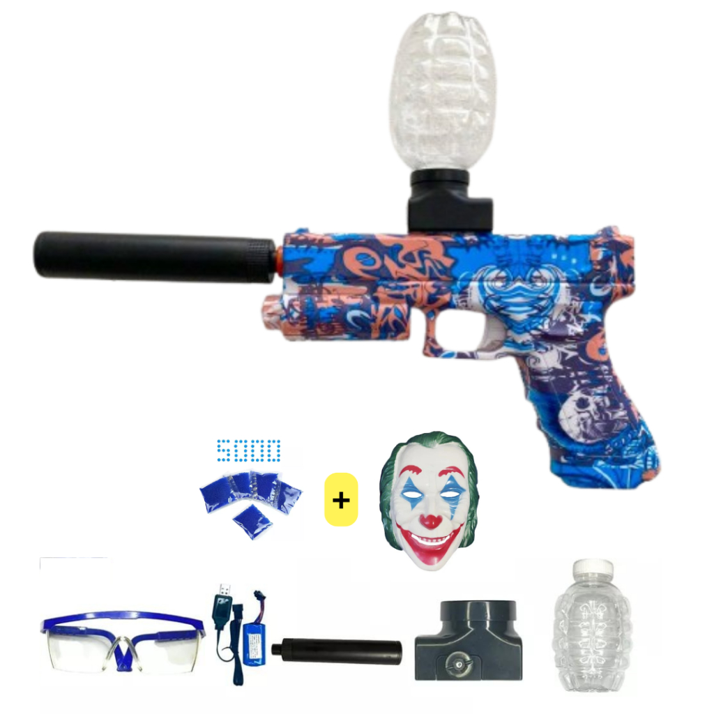 Arminha Pistola Metralhadora Glock Ak47 De Gel 5000 Bolinhas | Shopee Brasil