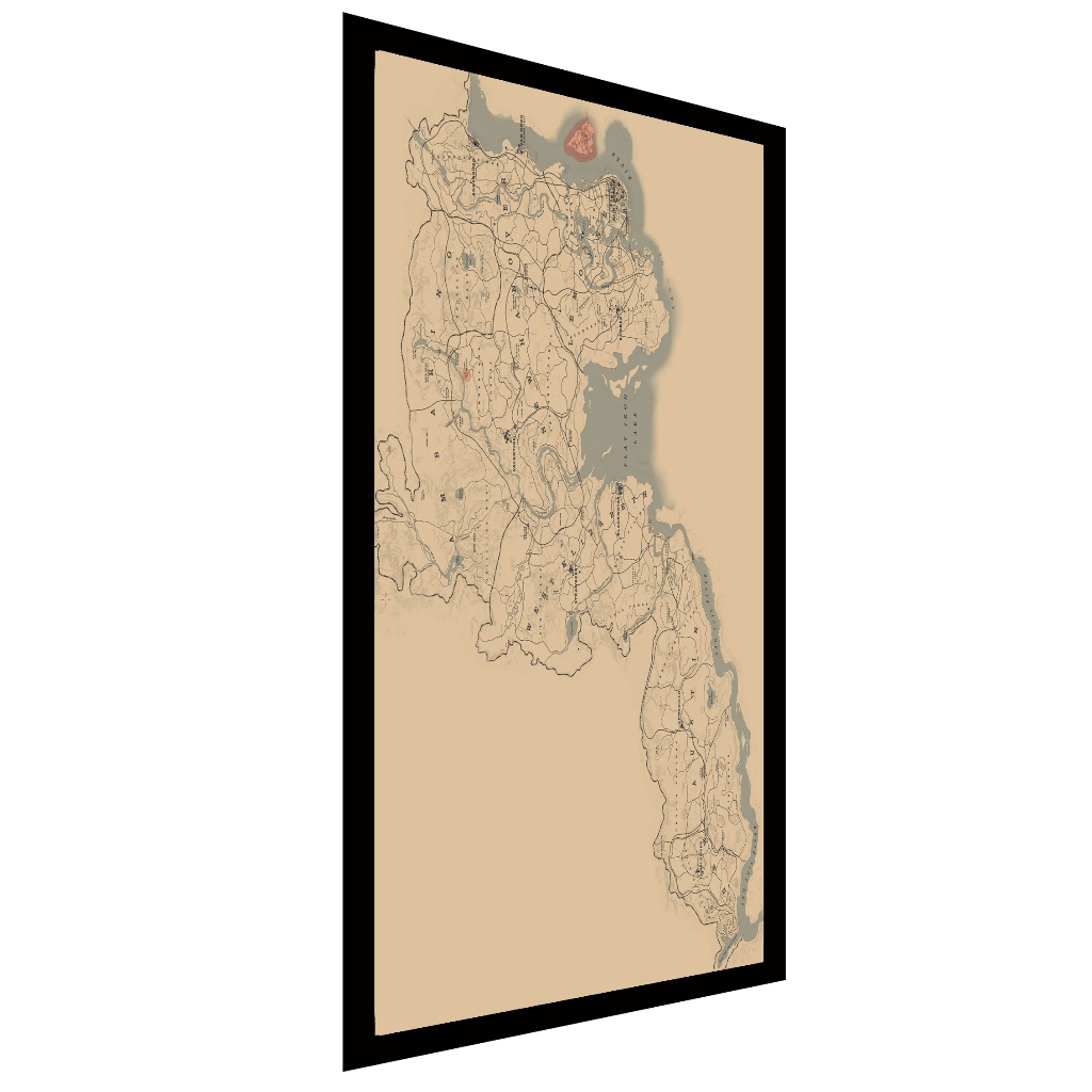 Quadro Decorativo Poster Red Dead Redemption 2 Mapa 33x60cm | Shopee Brasil