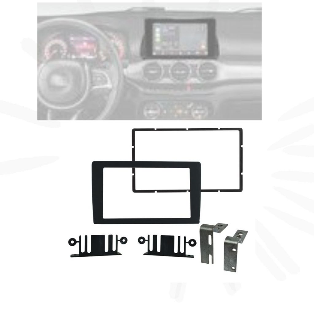Moldura painel para adaptar multimidia para os carros Argo/ Cronos (2018/2022) na cor preta ...