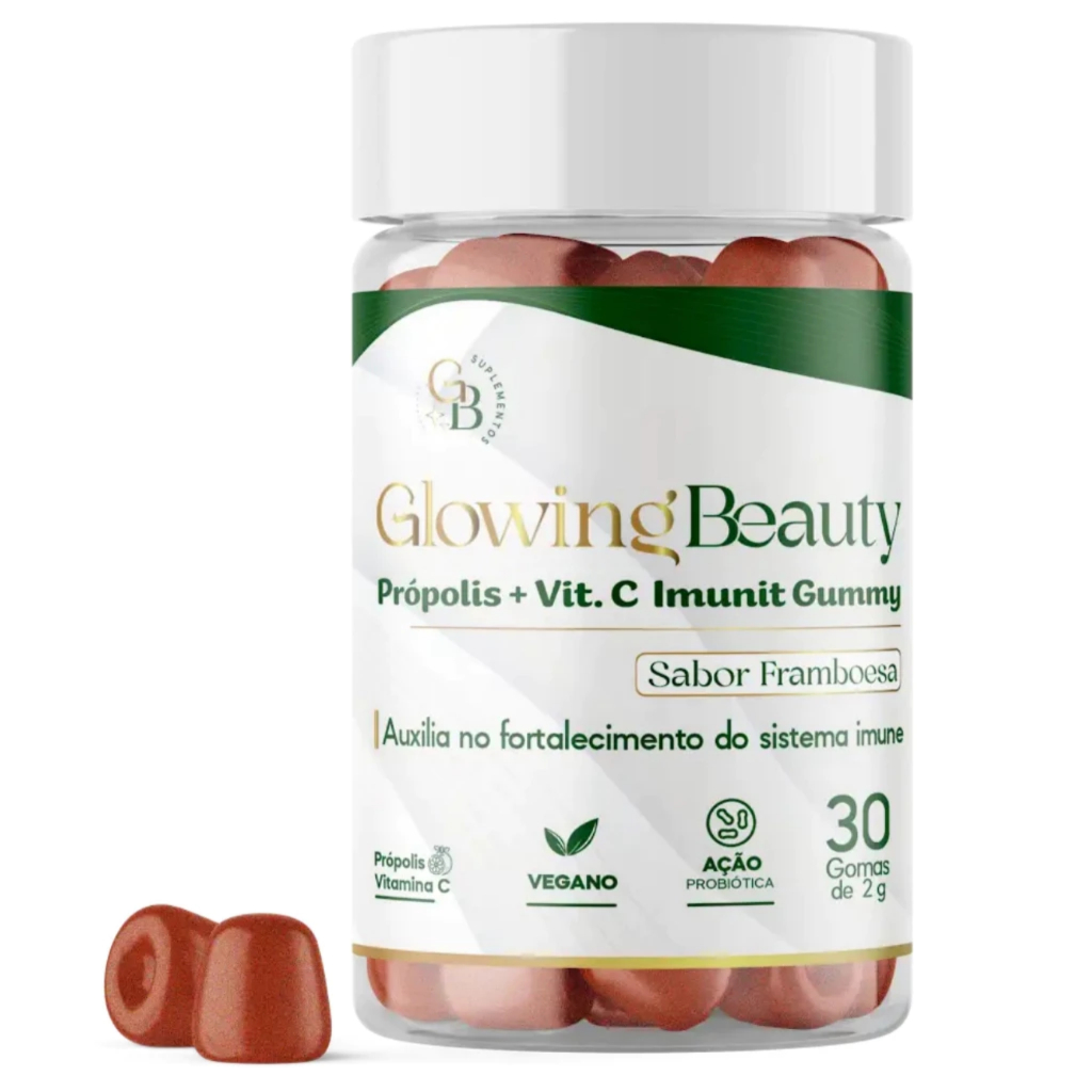 Gomas Imunit Gummy Própolis + Vitamina C 100% Natural Sabor Framboesa 30 Gomas Fortalece O ...