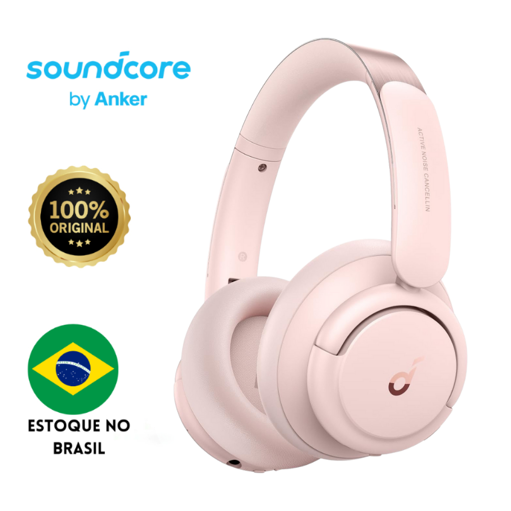 Fone De Ouvido Anker Soundcore Life Q30 ROSA Original Over-ear Sem Fio Bluetooth Cancelamento De ...