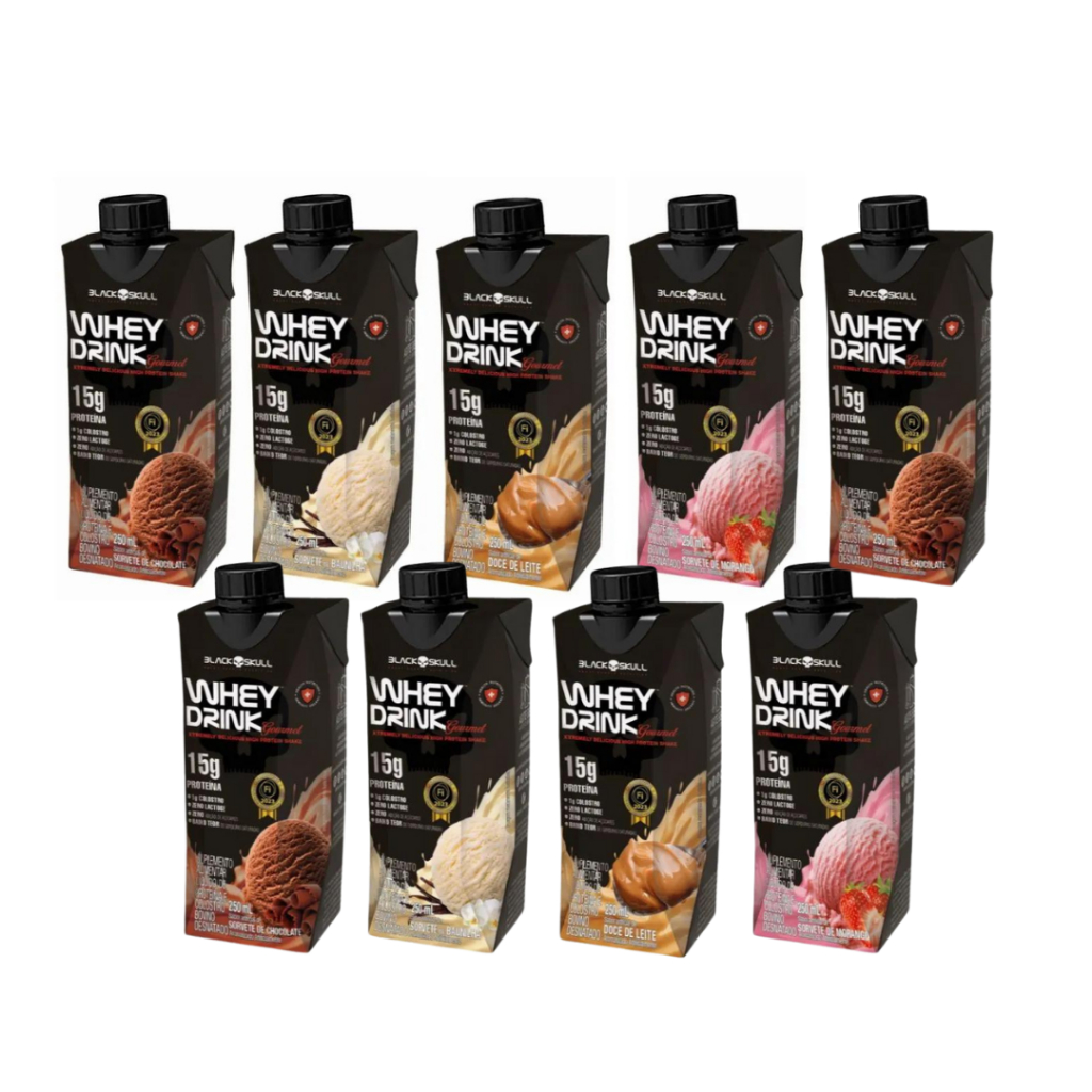Kit 9 Whey Protein Whey Drink Zero Lactose Gourmet Pronto para Beber ...