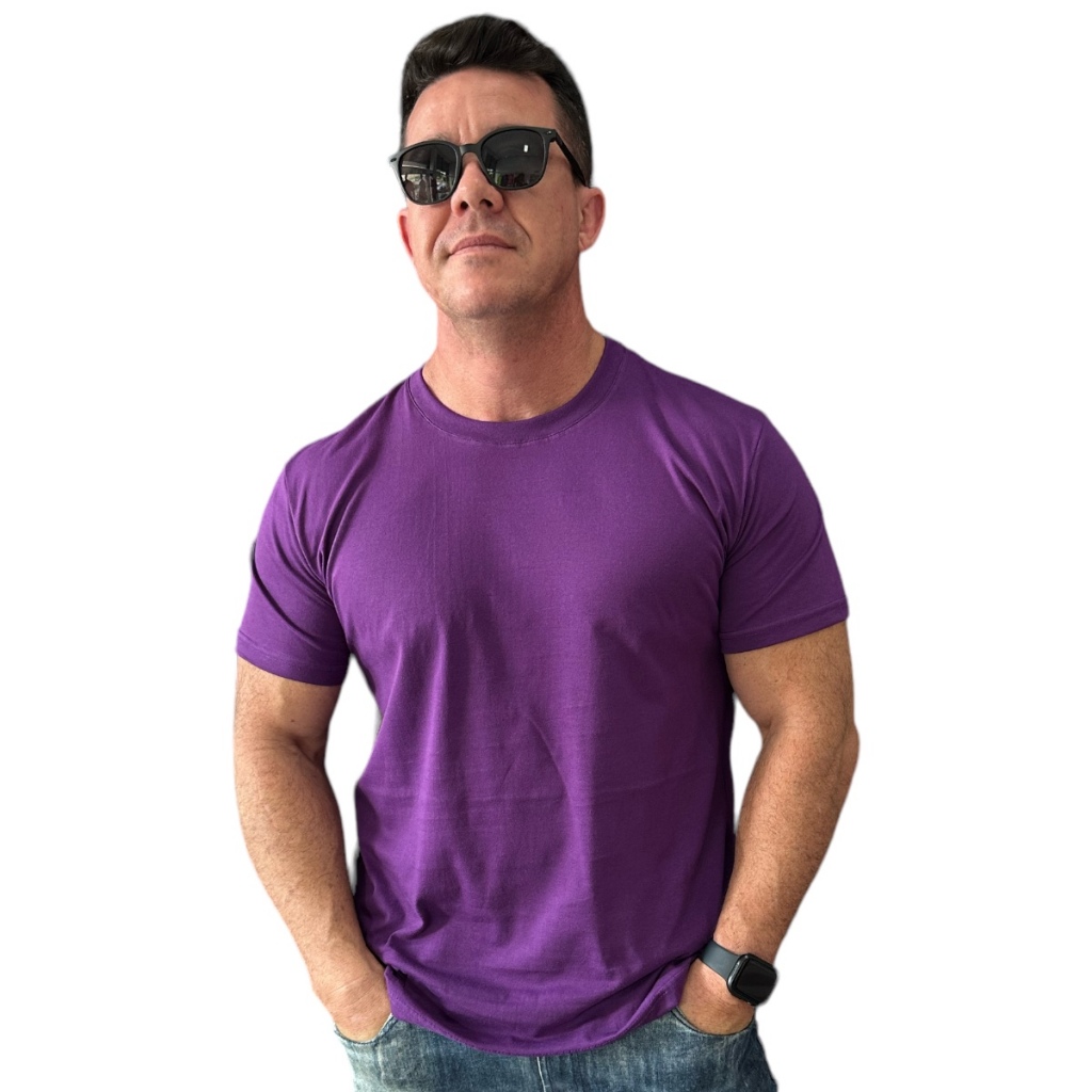 CAMISETA SEM MARCA SEM ETIQUETA EM ALGODÃO BÁSICA SLIM VÁRIAS CORES ...