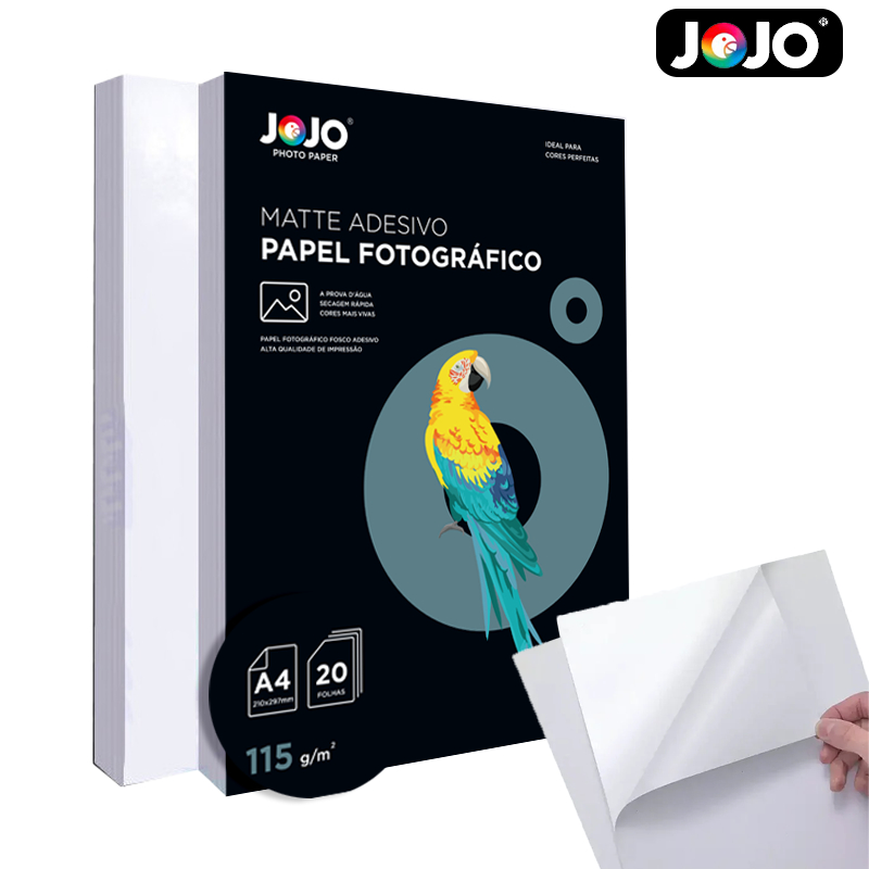 40 Folhas MATTE ADESIVO 115g A4 Papel Fotográfico Fosco Resistente a Água JOJO BRASIL | Shopee ...
