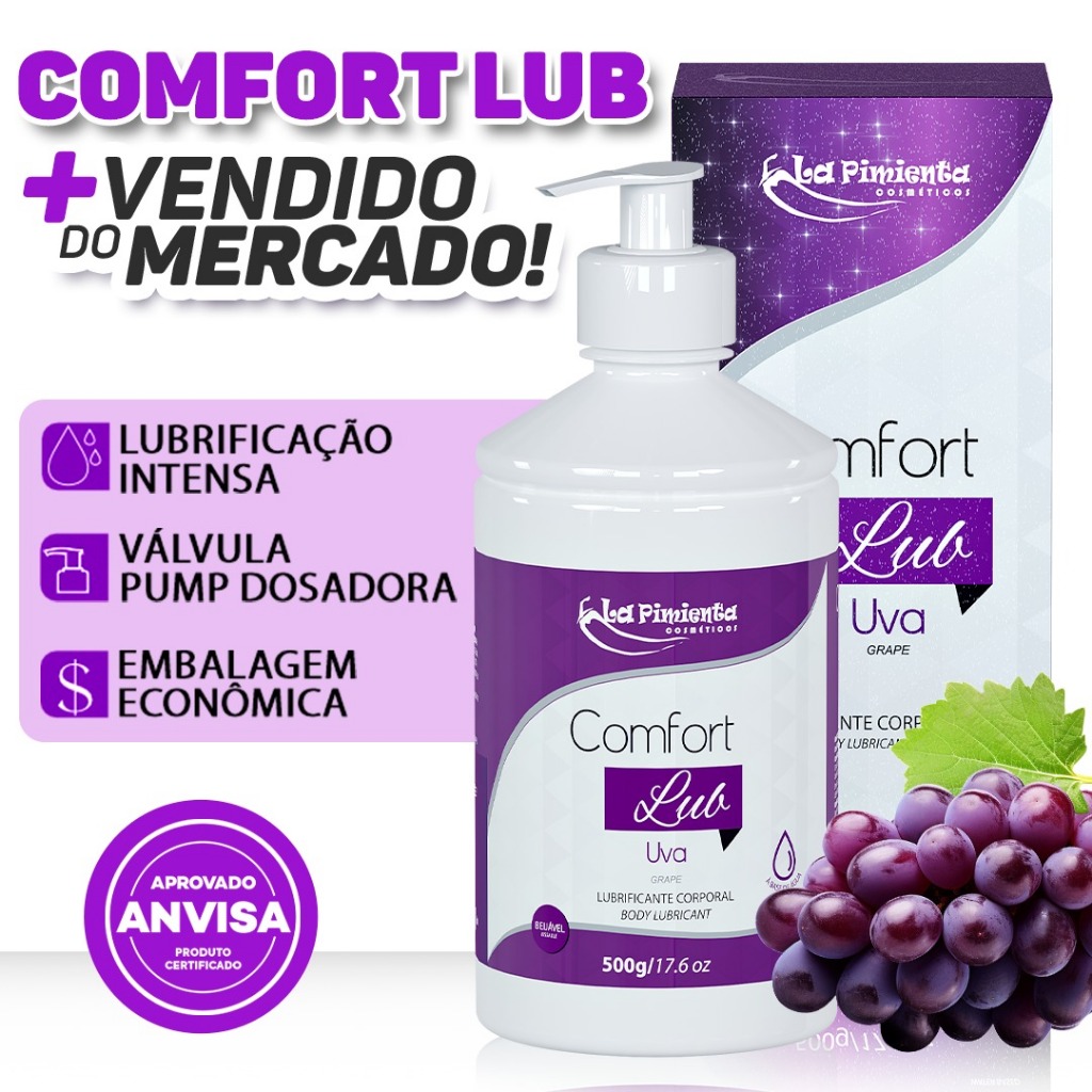 LUBRIFICANTE ÍNTIMO DOCINHO - CHUPA QUE É DE UVA - COMFORT LUB 500 | Shopee Brasil