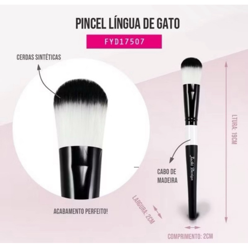 Pincel Língua de Gato Jacki Design | Shopee Brasil