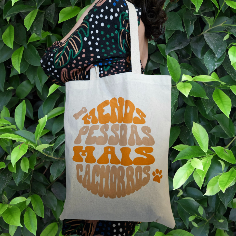 Bolsa Feminina Praia Ecobag "Menos Pessoas Mais Cachorros" | Shopee Brasil