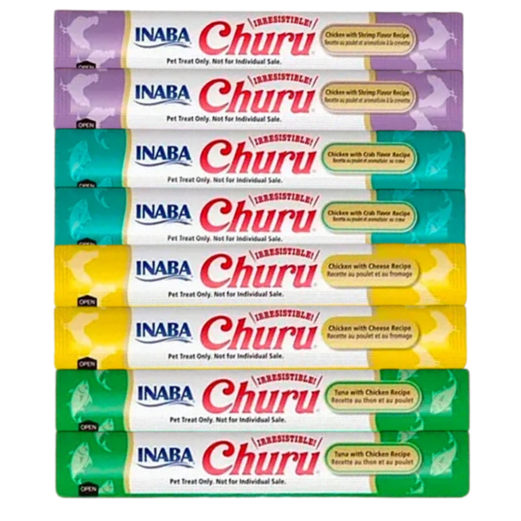 Kit Churu 4 sabores 8 unidades Petisco Gato Sabores na Descrição ...