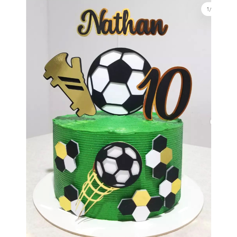 Topo/Topper de bolo Futebol em Camadas -3D | Shopee Brasil