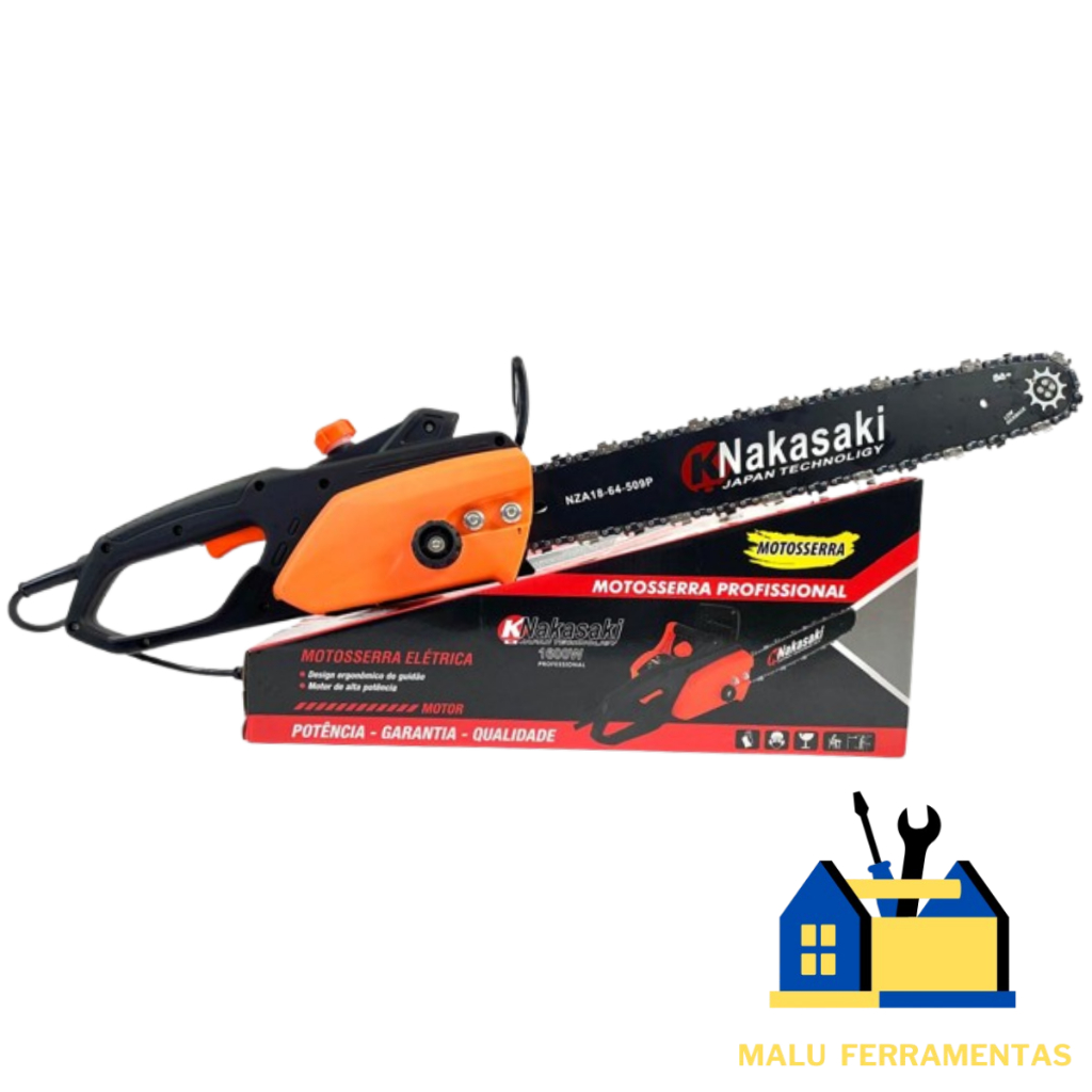 MOTOSSERRA ELETRICA 1600W NAKASAKI MOTO SERRA PROFISSIONAL ELETROSSERRA MUITO POTENTE | Shopee ...