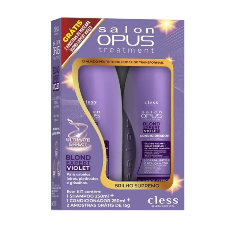Kit Cless Salon Opus Blond Expert Violet Matizador 500ml | Shopee Brasil
