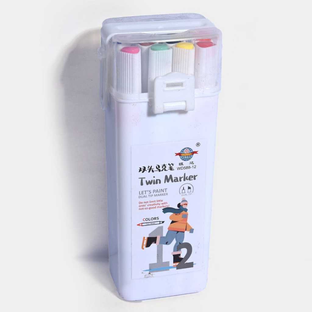 Kit 12 Marca Texto Caixa com 12 Unidades Marca Texto Coloridos TWIN ...