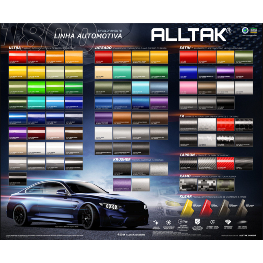 Adesivo Vinil para Envelopamento Carro Moto 30cmX1,38mts Alltak ...