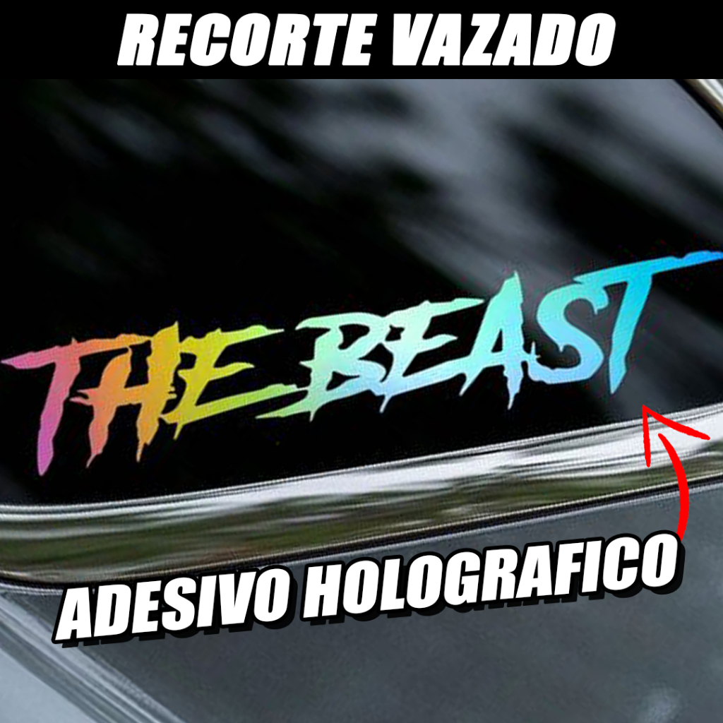 Adesivo The Beast Holográfico em Recorte | Shopee Brasil
