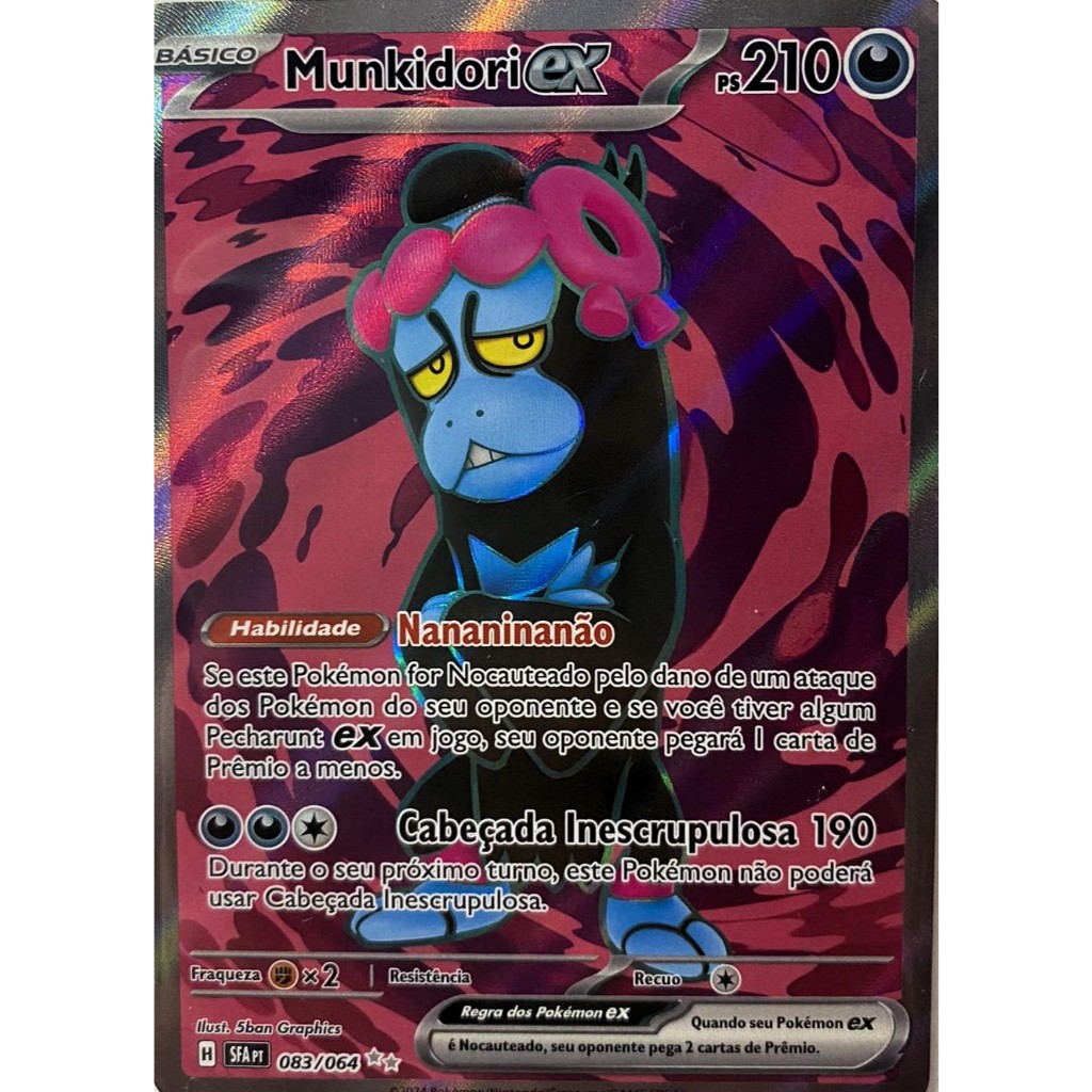 Carta Munkidori Ex Full Art Coleção Fabulas Nebulosas Pokemon TCG ...