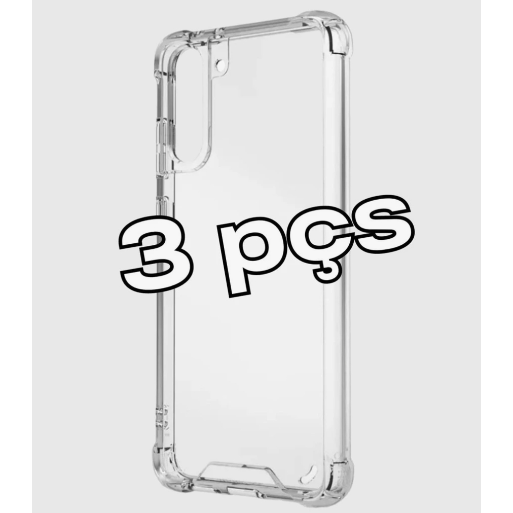 Kit de 3 Capas Capinha Transparente TPU Anti Shock Samsung A25/A55/A54/A14/A15/A01/A02/J7 Prime ...