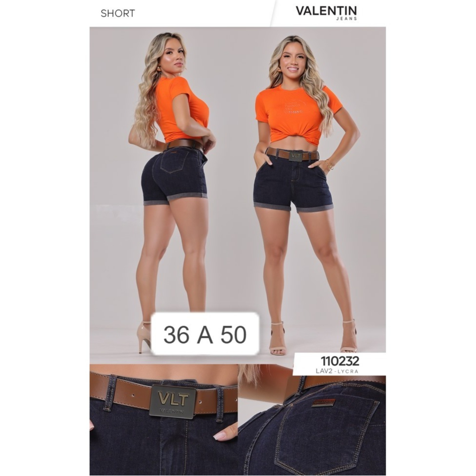 Short Jeans Feminina Premium Plus Valentin Deluxe Tam 48 CGA | Shopee ...
