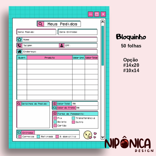 Bloco de Pedidos A6 10x14 Organizar suas Vendas, Romaneio, Talão, bloquinho | Shopee Brasil