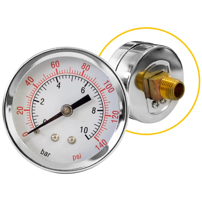 Manômetro 1/4 Horizontal 40mm 10 BAR 0-150 Psi | Shopee Brasil