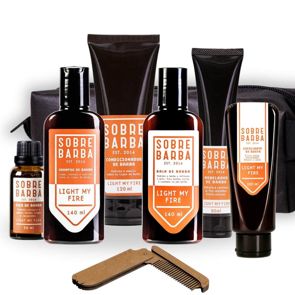 Kit Para Barba Sobrebarba Completo Light My Fire + Pente e Necessaire ...