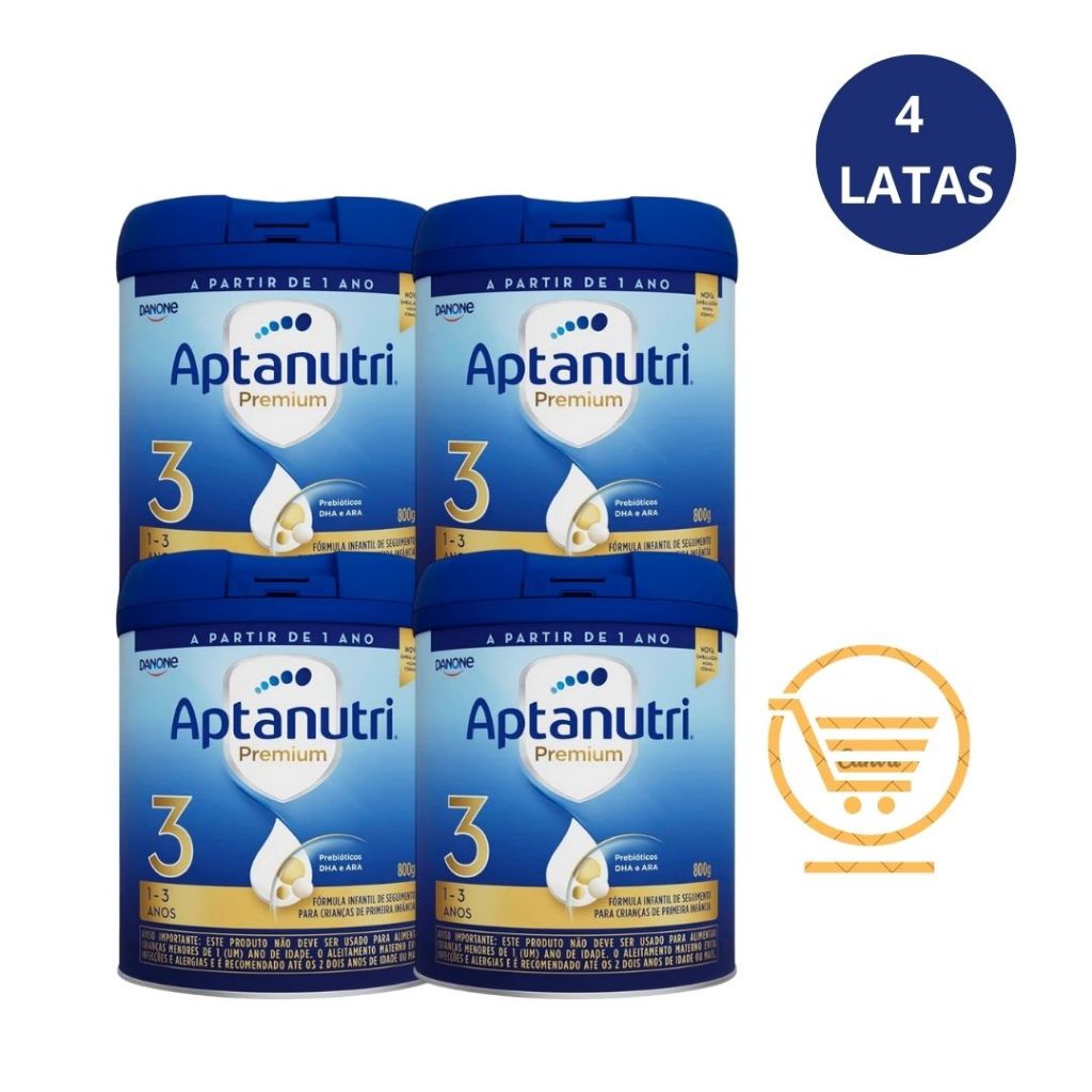 Aptanutri Premium 3 800g - Kit 4 latas | Shopee Brasil