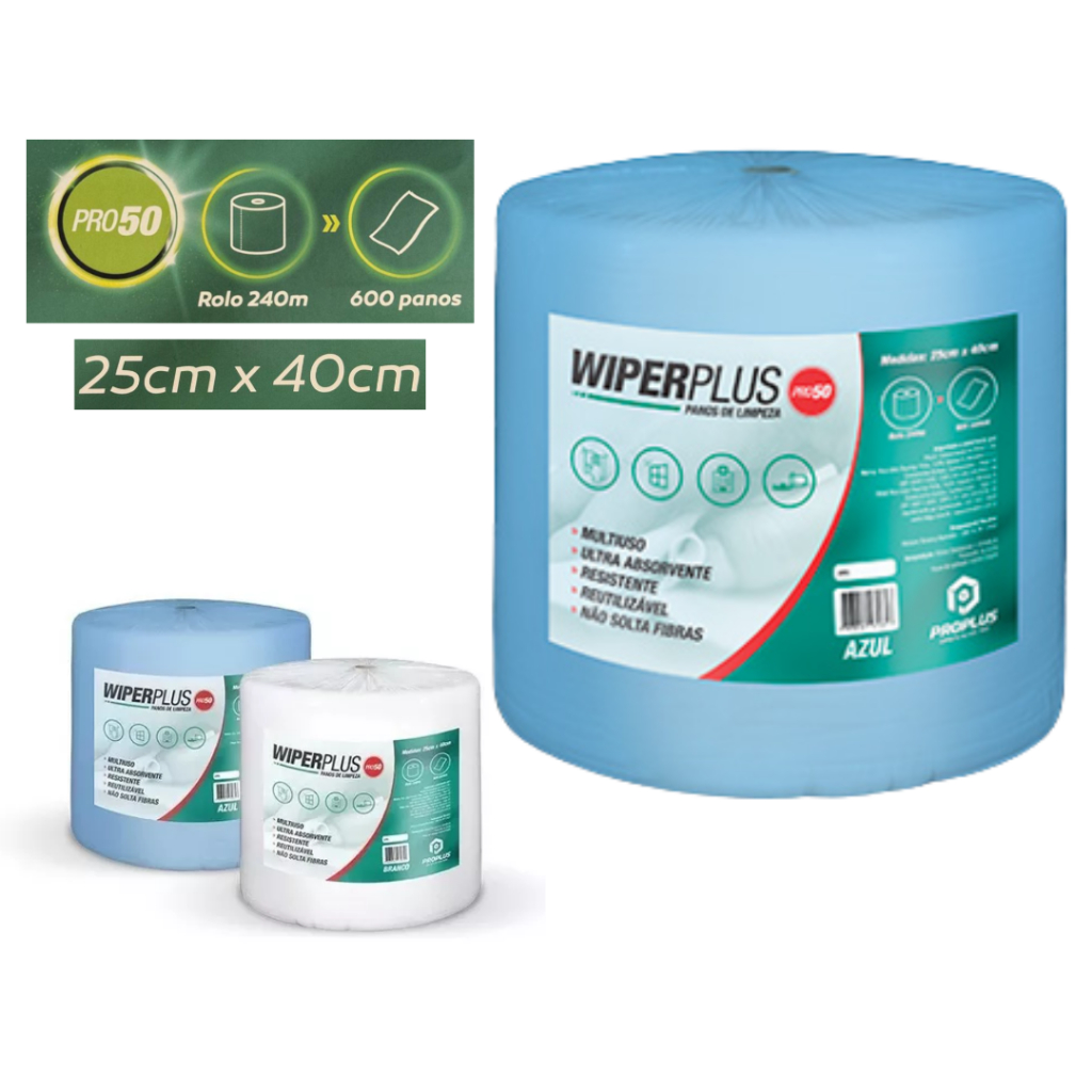 Talge Wiperplus Pro50 25x40cm 600 Panos De Limpeza Multiuso Cor - Azul ...