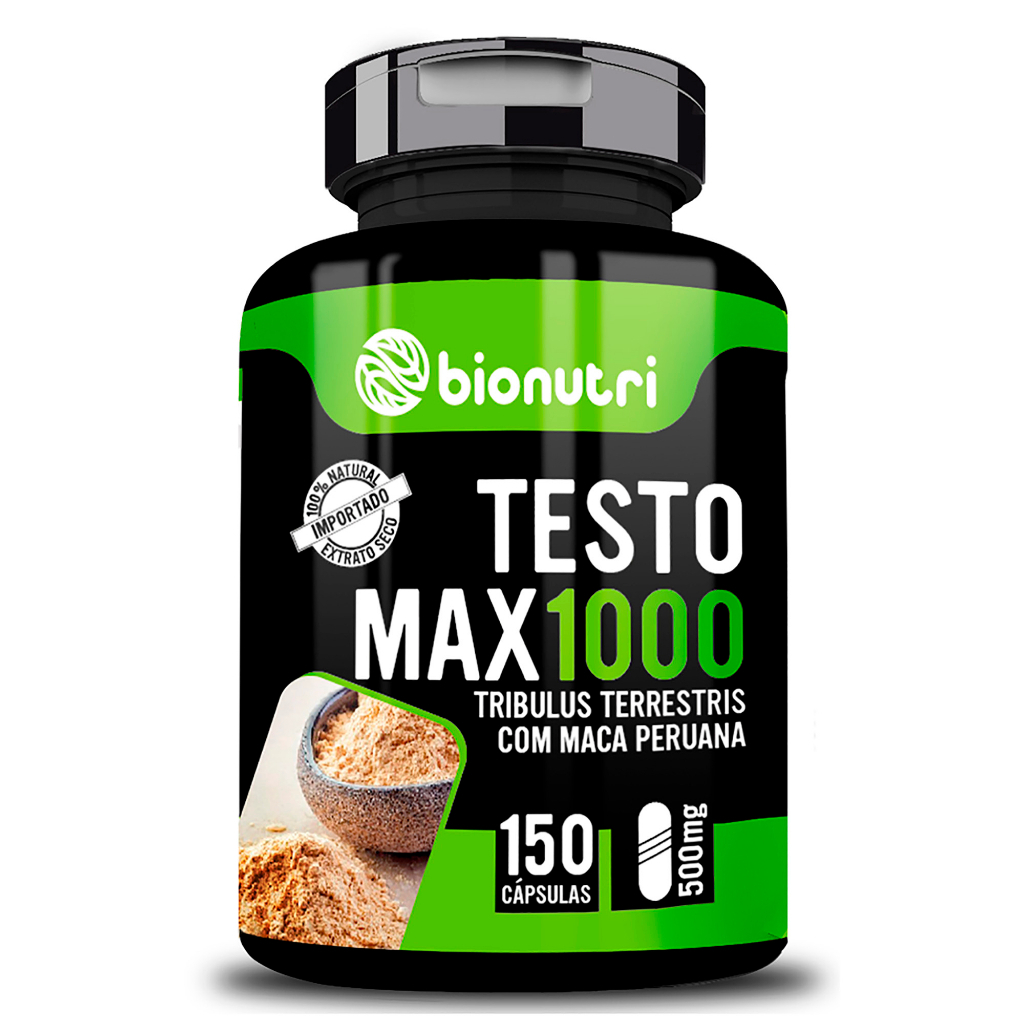 Testo Max 1000 Tribulus Terrestris com Maca Peruana 150 cápsulas 500mg ...