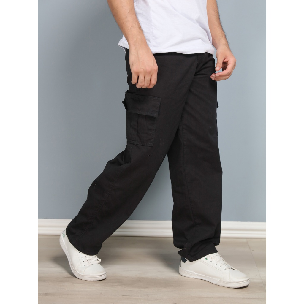 Calça Cargo Balão Sarja Masculina Larga Com Bolso Lateral Shopee Brasil