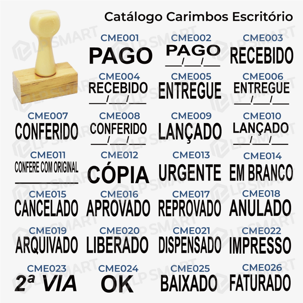 Carimbo Madeira Administrativo Escritório Empresa Pago Entregue ...