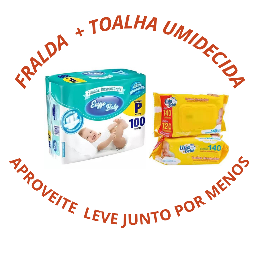 FRALDA ENZO BABY + TOALHA UMIDECIDA UPA 140 UNID Leve mais pague menos ...