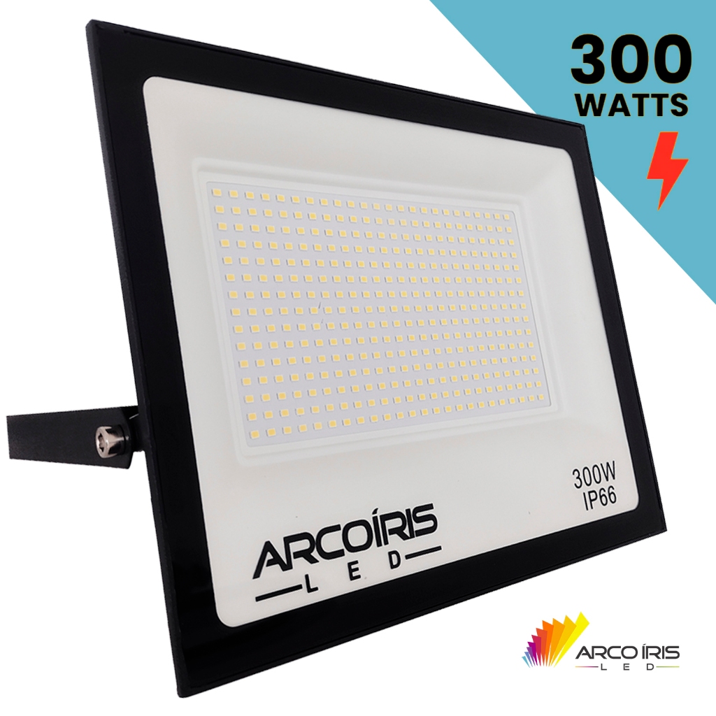 Refletor LED 300W Branco Frio Ultra Resistente Super Forte Bivolt ...