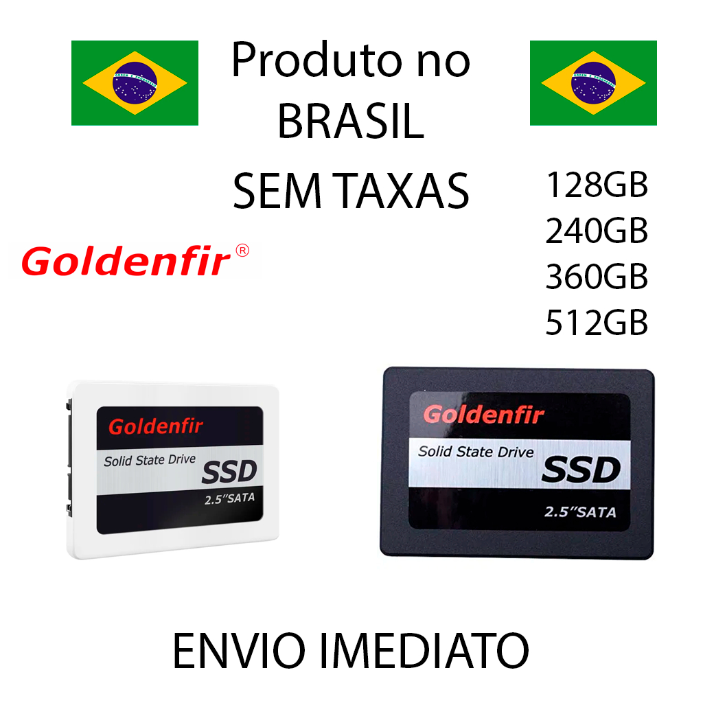 SSD GOLDENFIR 128GB 240GB 360GB 512GB PRETO/BRANCO Sem Taxação, Envio ...