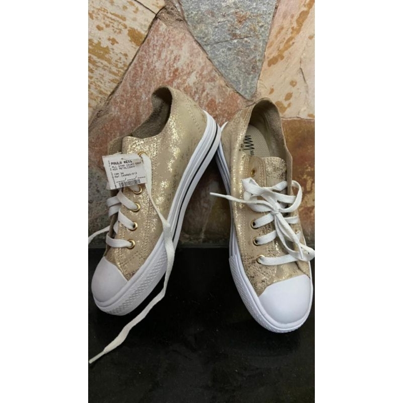 tenis Marina Mello style, novo, dourado metalizado, número 34 | Shopee ...