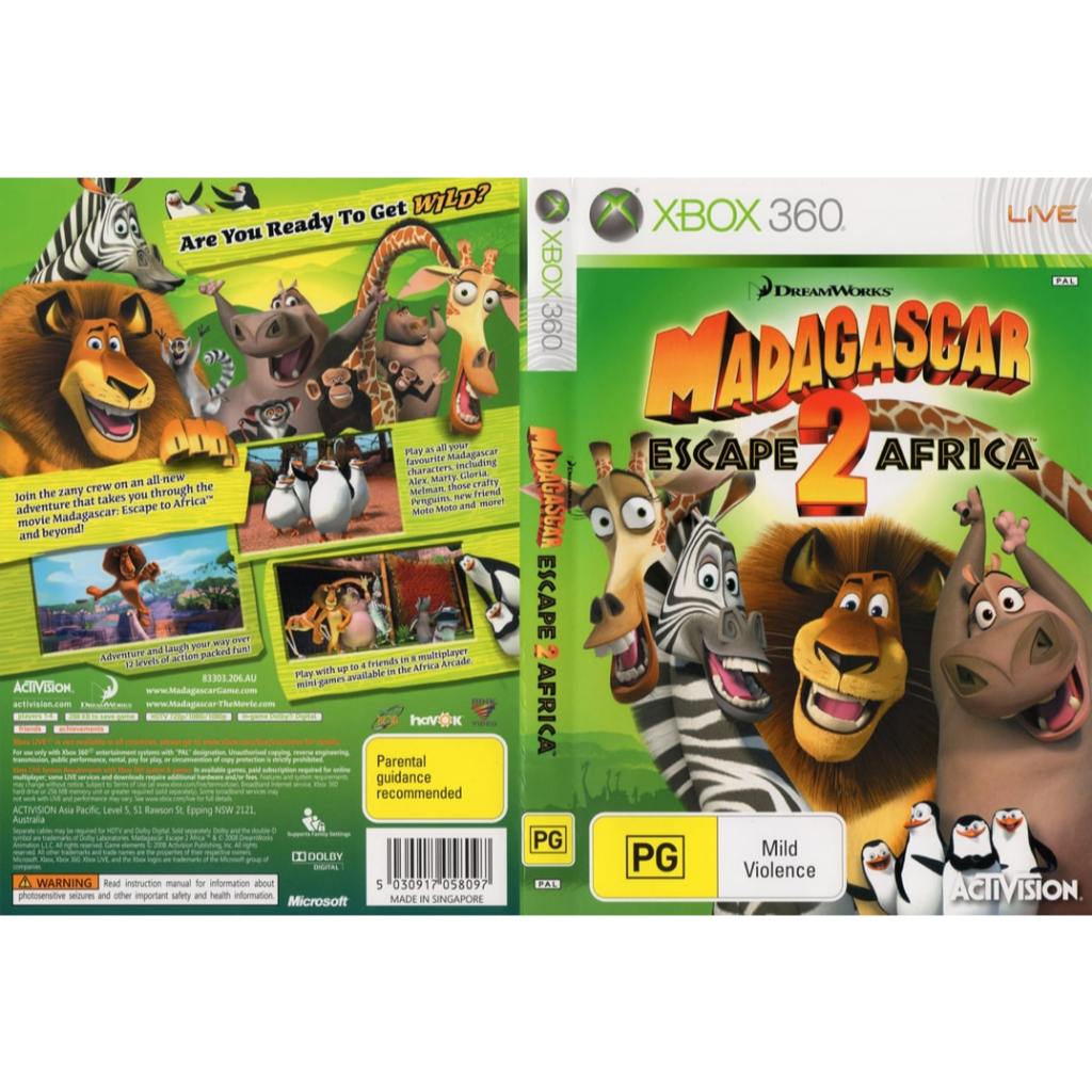 Madagascar Escape 2 Africa para Xbox 360Lt com capa | Shopee Brasil