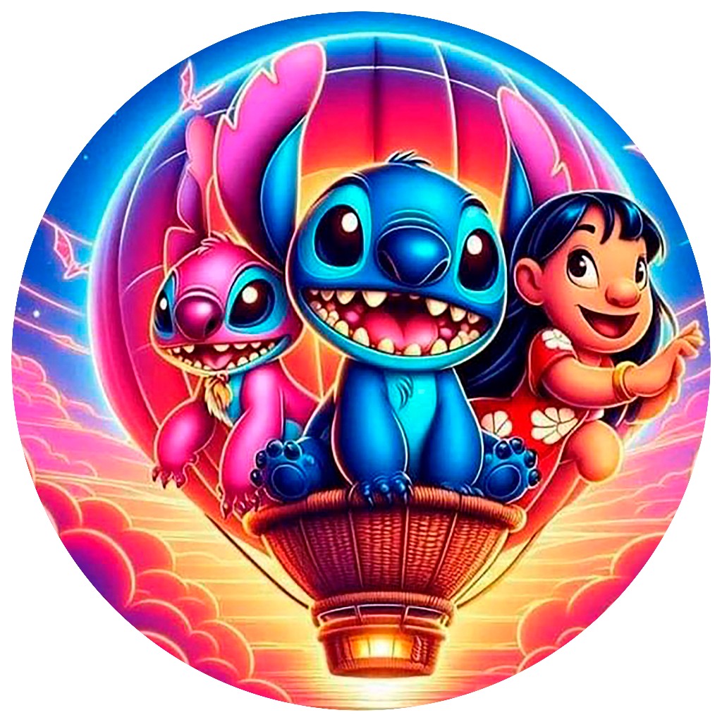 Painel Redondo em Tecido c/Elástico Stitch 2 150x150 | Shopee Brasil