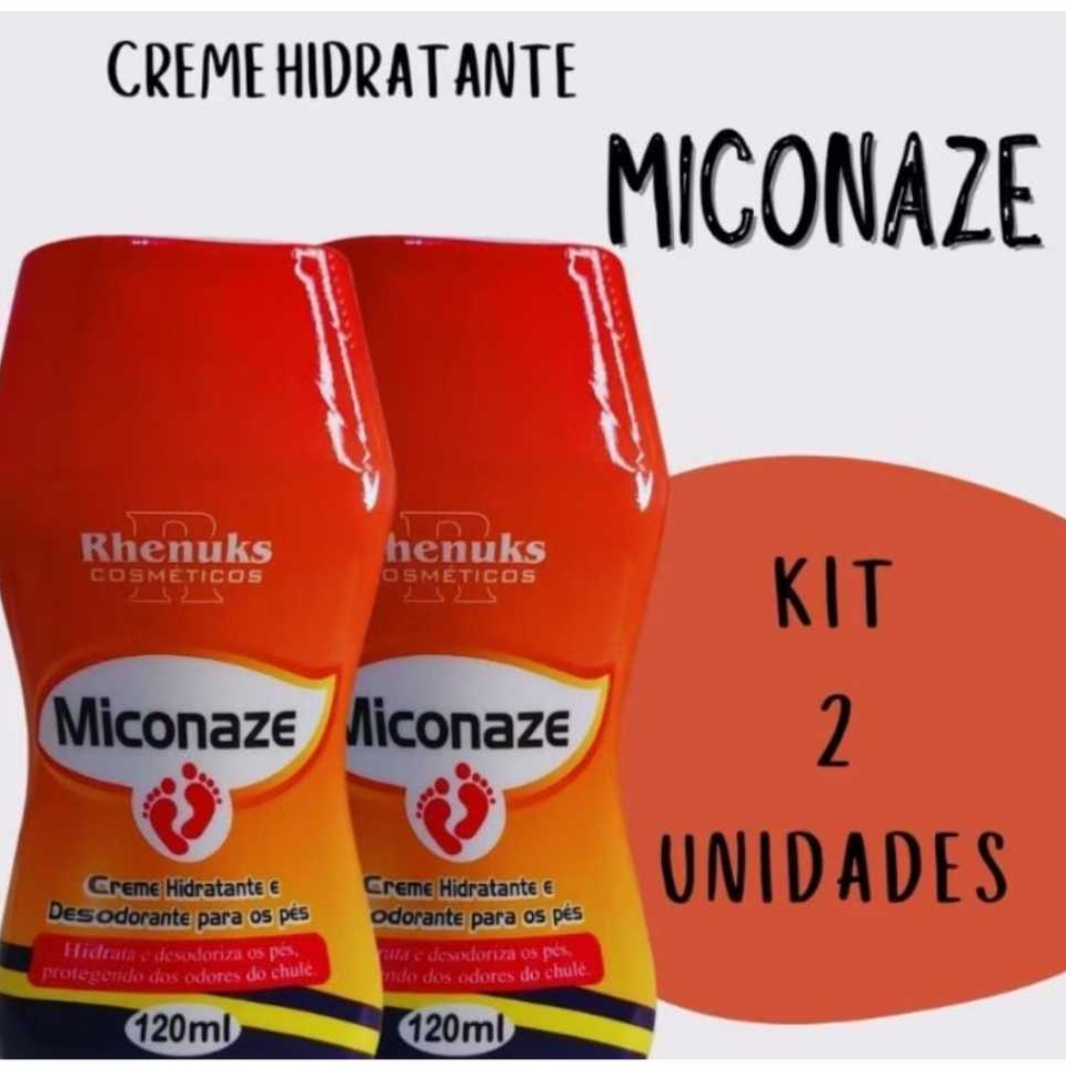 Kit c/ 2 unid. MICONAZE creme hidratante e desodorante para os pés ...