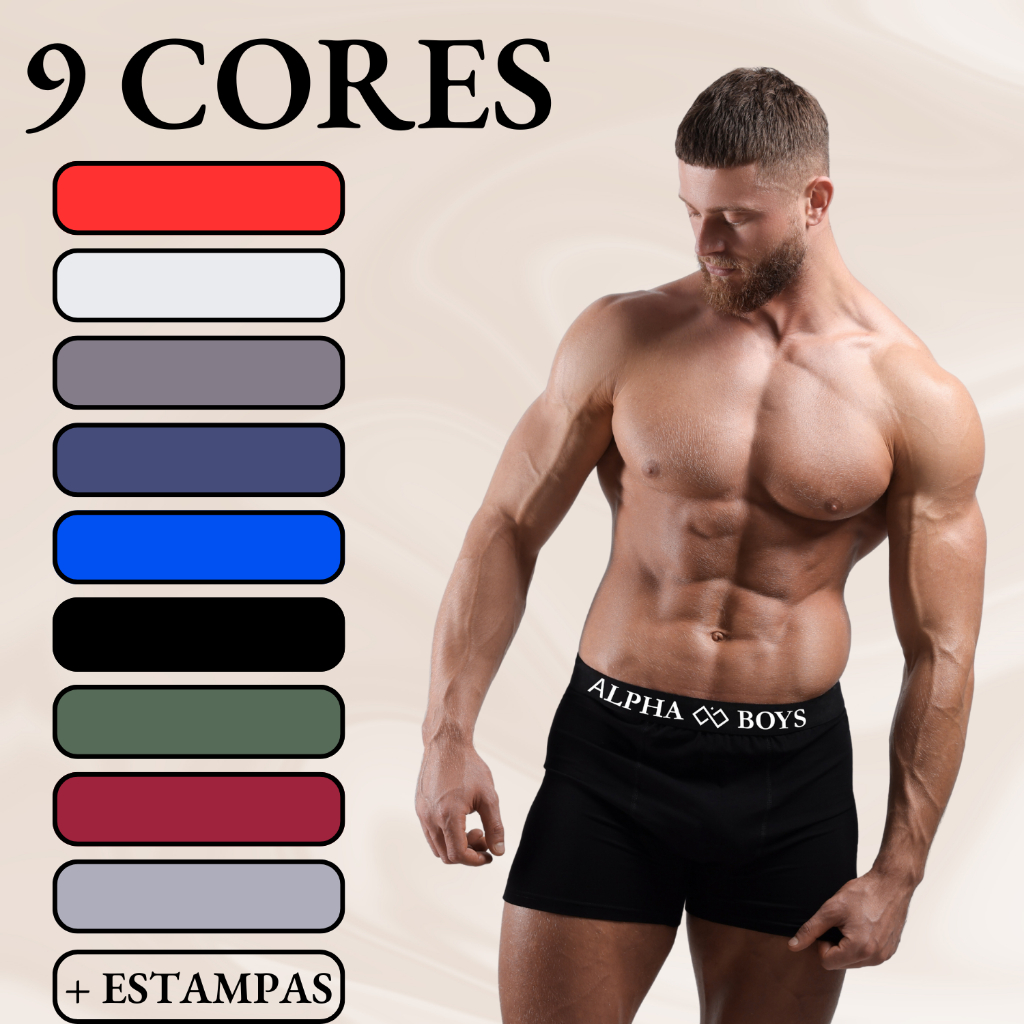 Kit 10 Cuecas Boxer de Microfibra Alpha Boys Original Roupas Masculinas ...