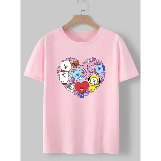 Camiseta Infantil K-pop Bts-Bt21-100% Algodão | Shopee Brasil