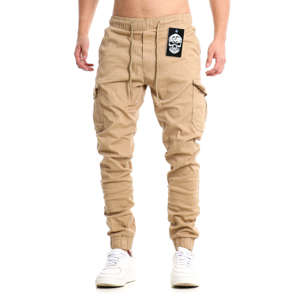 Calça Cargo Com Punho Masculina Bolso Skatista Punho Elástico Shopee