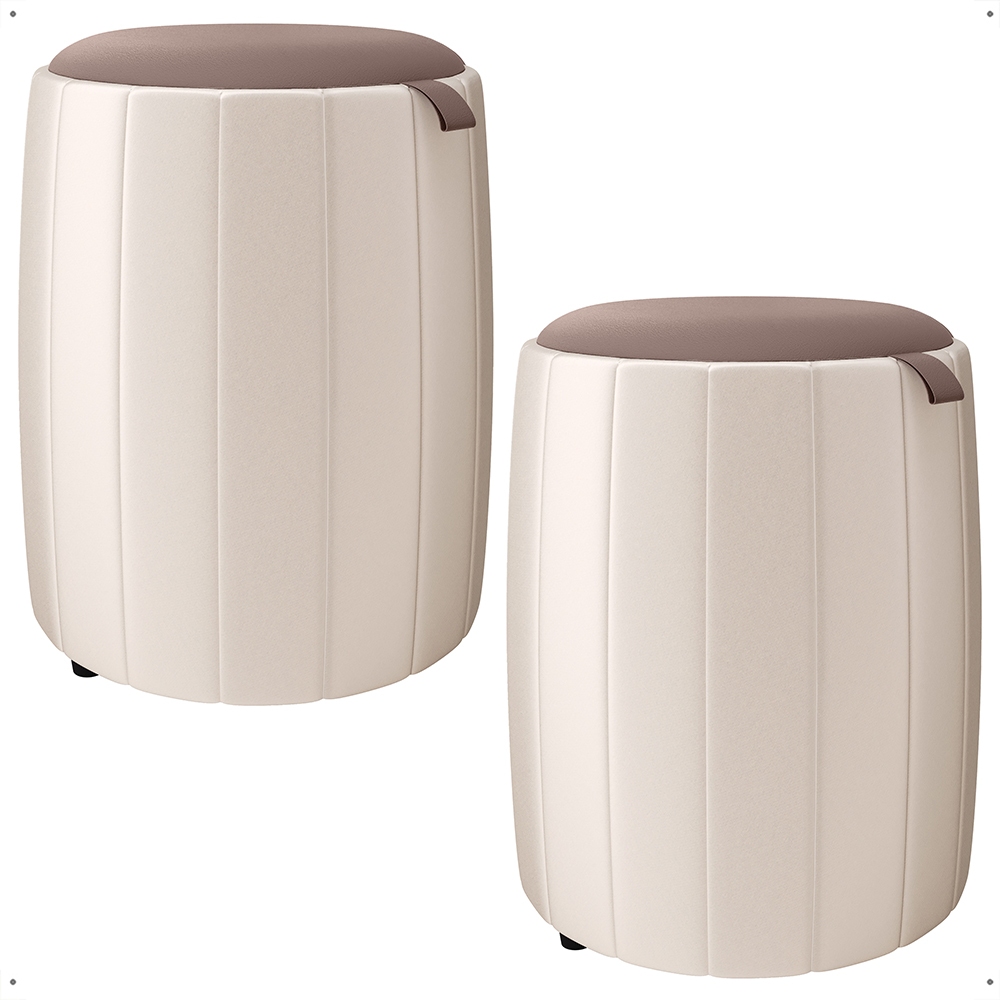 Kit 2 Puff gourmet Puffe Esther Luxo banqueta para sentar banquinho ...