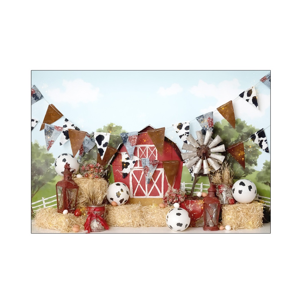 Fundo Fotográfico - Fazendinha Vermelha com Fenos 054 | Shopee Brasil