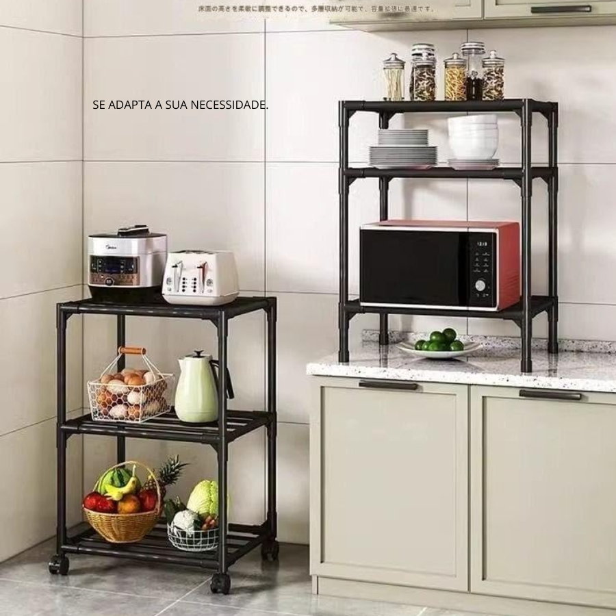 Estante 6 Prateleiras Cozinha de Aço Multiuso Panelas Casa Sala Quarto ...